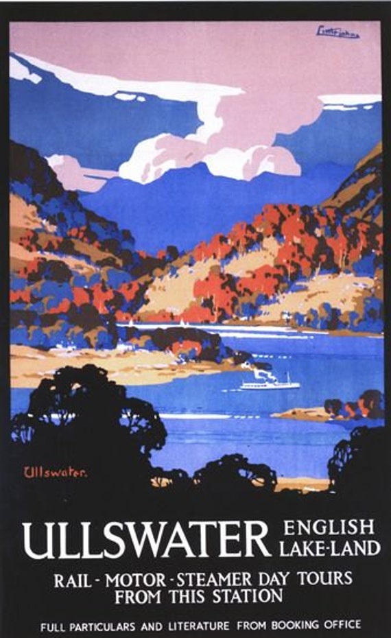 Vintage LMS Lake Windermere Railway Poster A3/A2/A1 Print Home Decor ...