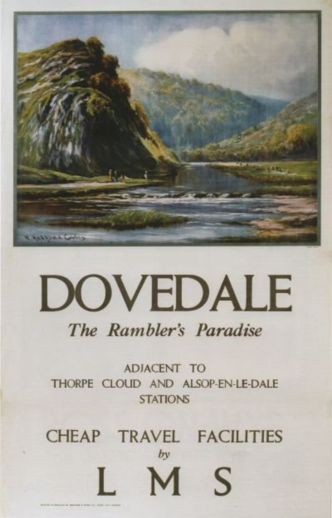 Vintage Dovedale Peak District LMS Railway Poster A3/A2/A1 Print - Etsy UK