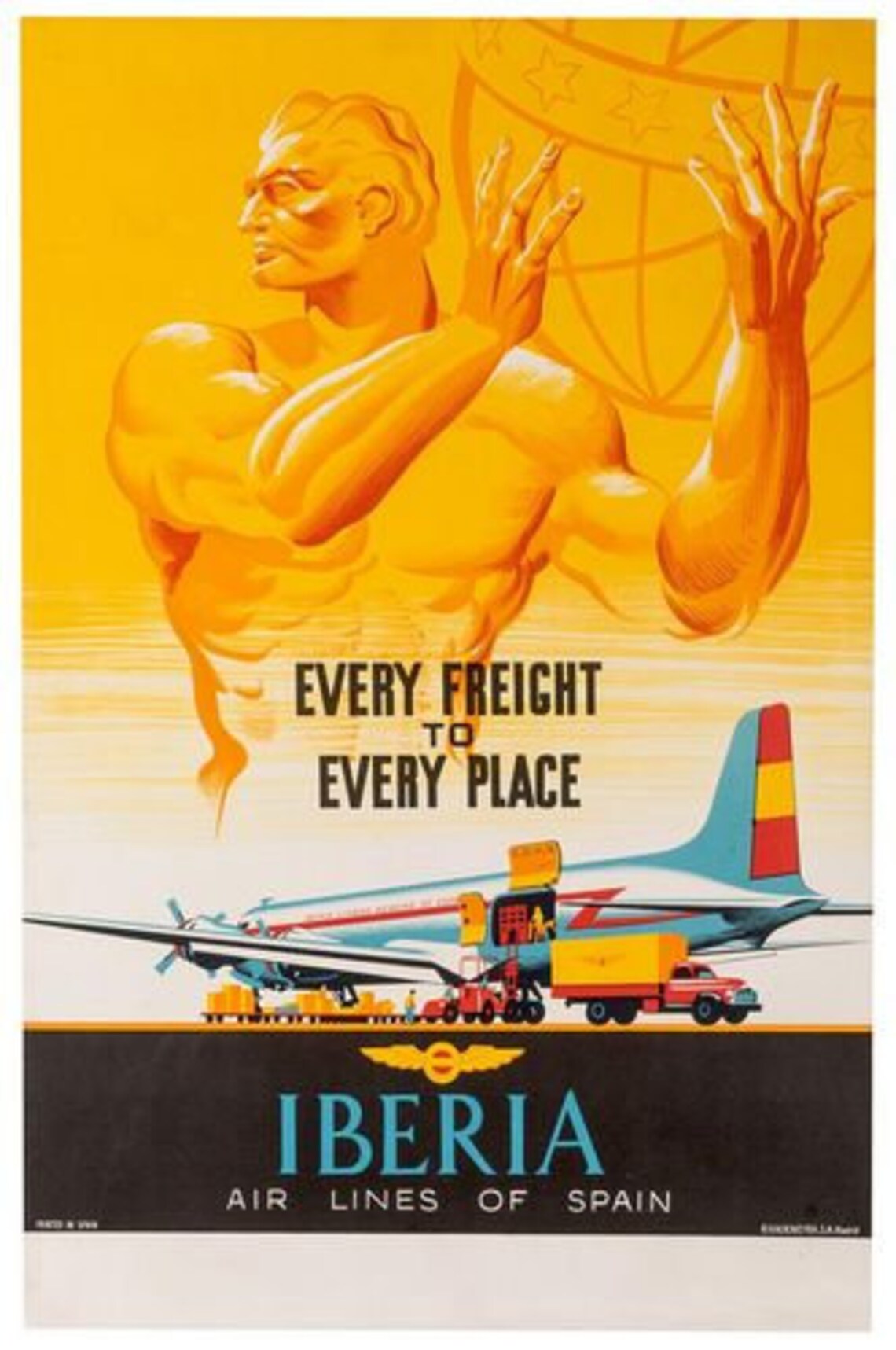 Vintage Iberia Spanish Airlines Cargo Poster A3 Print - Etsy
