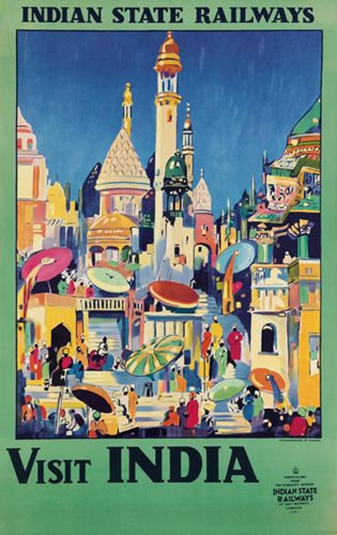 Vintage Indian State Railways Visit India Tourism Poster A3 Print - Etsy