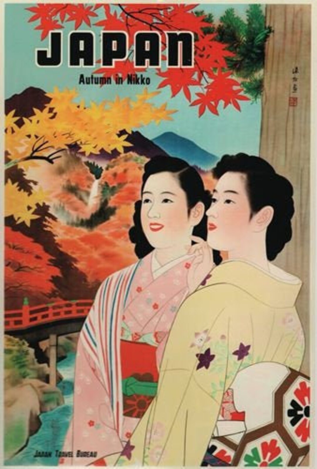 Vintage Japan Autumn in Nikko Tourism Poster A3/A2/A1 Print - Etsy