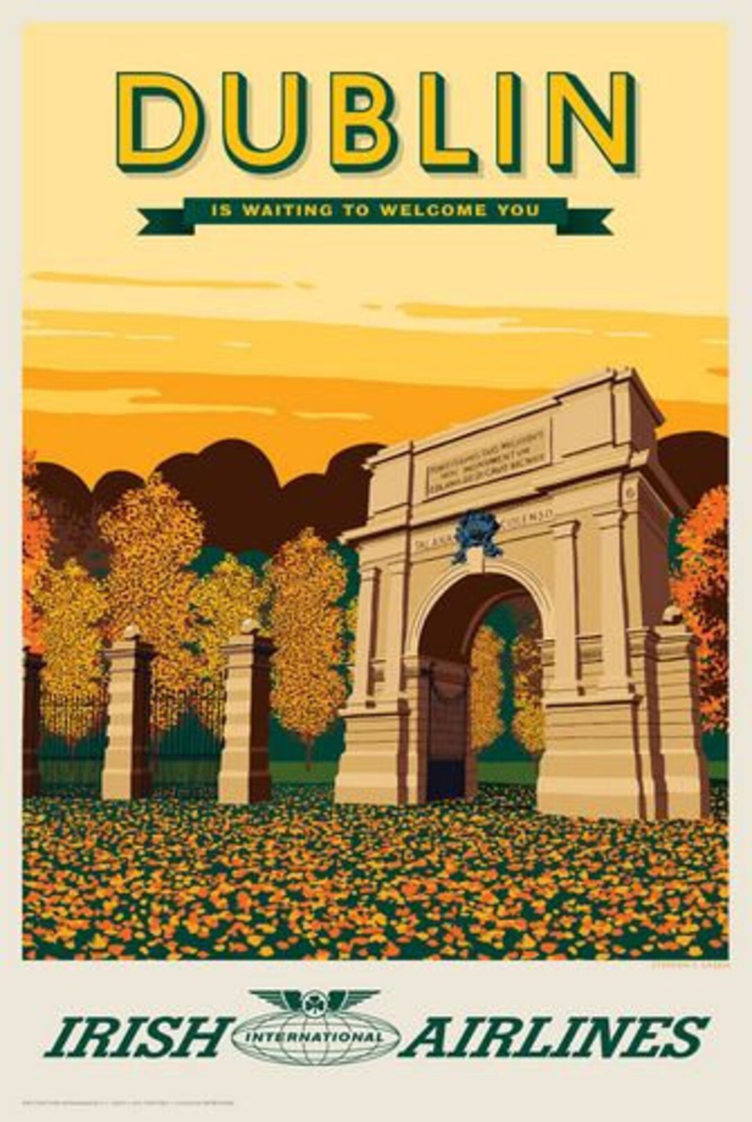 Vintage Irish Airlines Flights to Dublin Poster A3 Print - Etsy