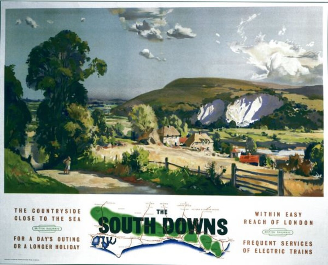 Vintage Southern Railway South Downs Railway Poster A3/A2/A1 Print ...