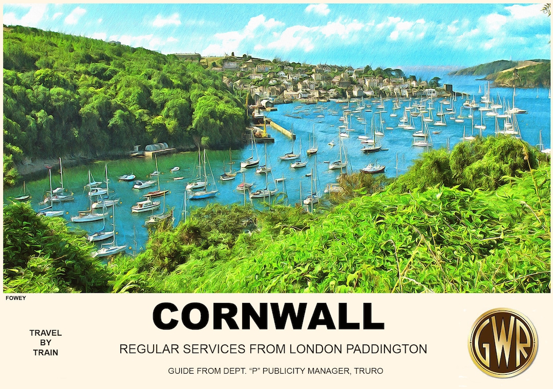 Vintage Style Railway Poster Fowey Cornwall A3/A2 Print - Etsy UK