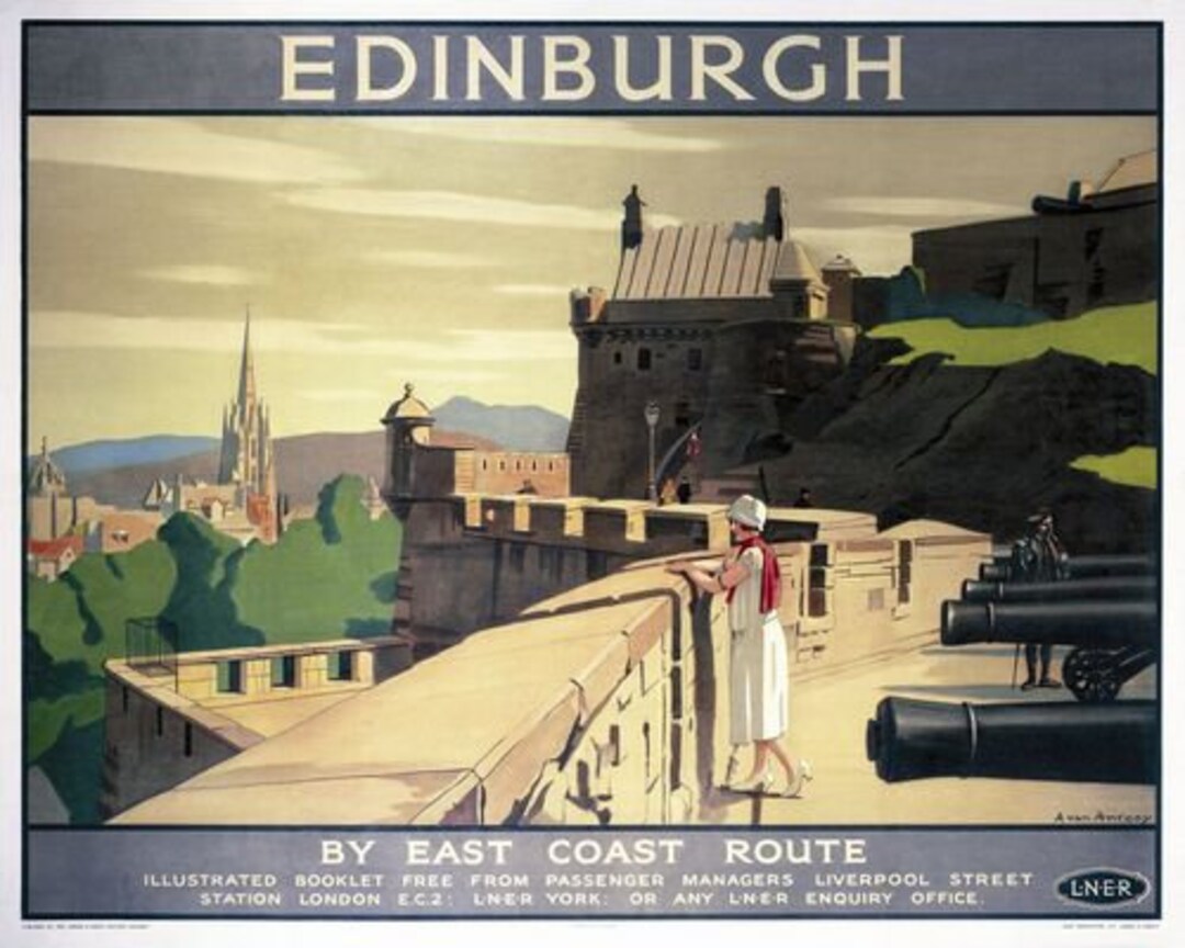 Vintage LNER Edinburgh Castle Battlements Railway Poster A3 Print - Etsy