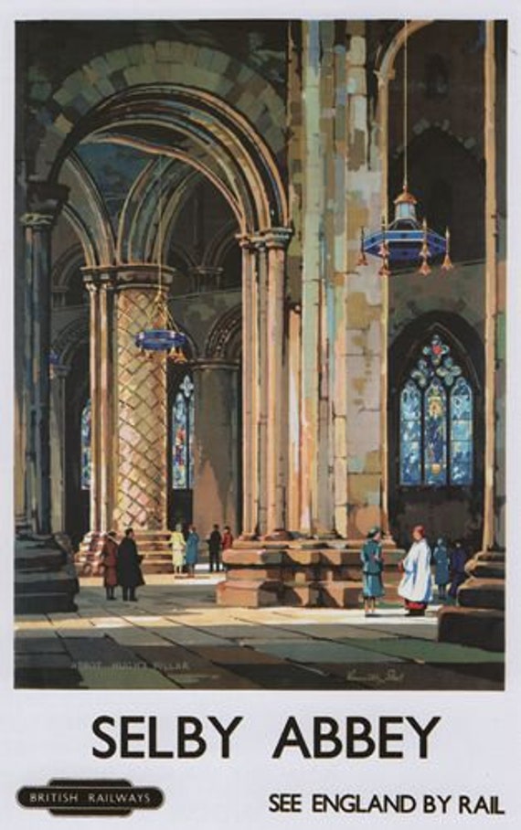 Vintage Selby Abbey British Rail Railway Poster A3/A2/A1 Print | Etsy