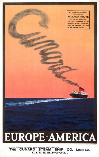 Vintage Cunard Cruises to America Poster A3 Print - Etsy