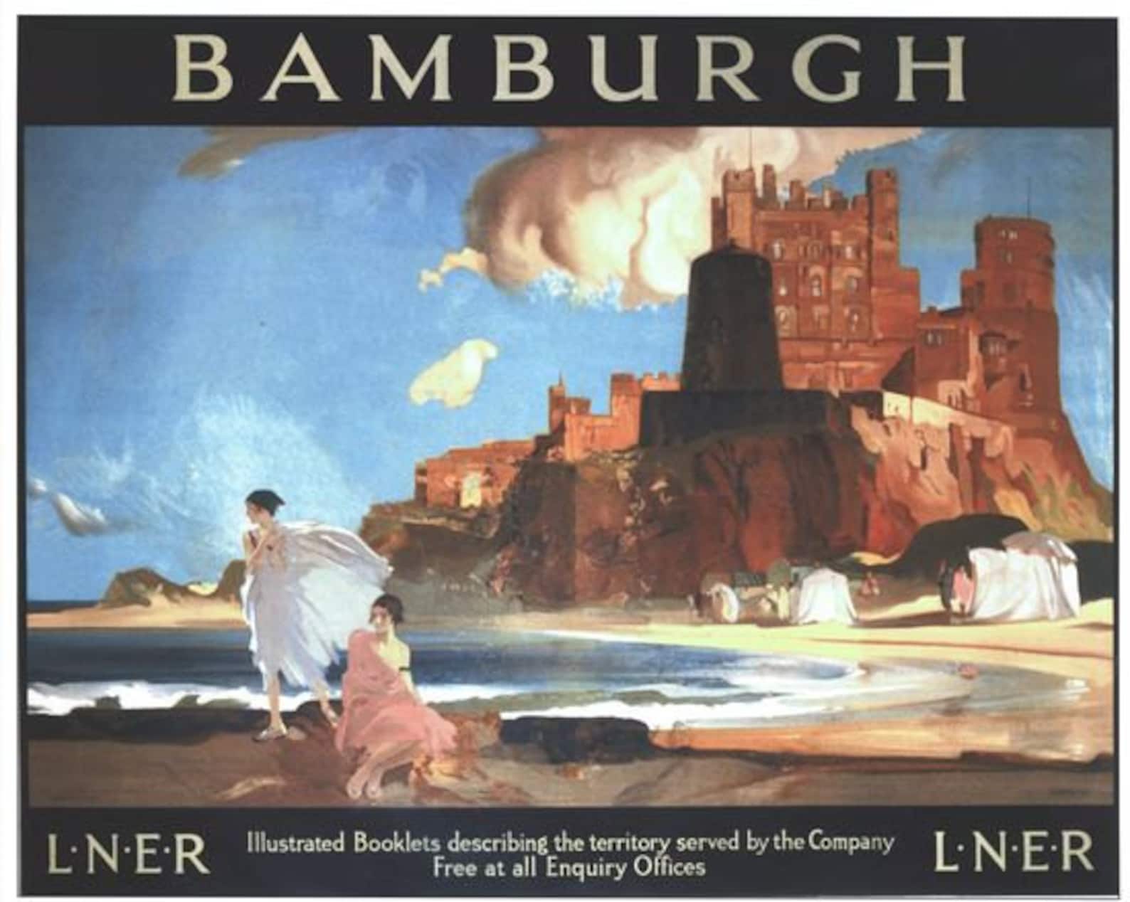 Vintage LNER Bamburgh Northumberland Railway Poster A3/A2/A1 Print ...
