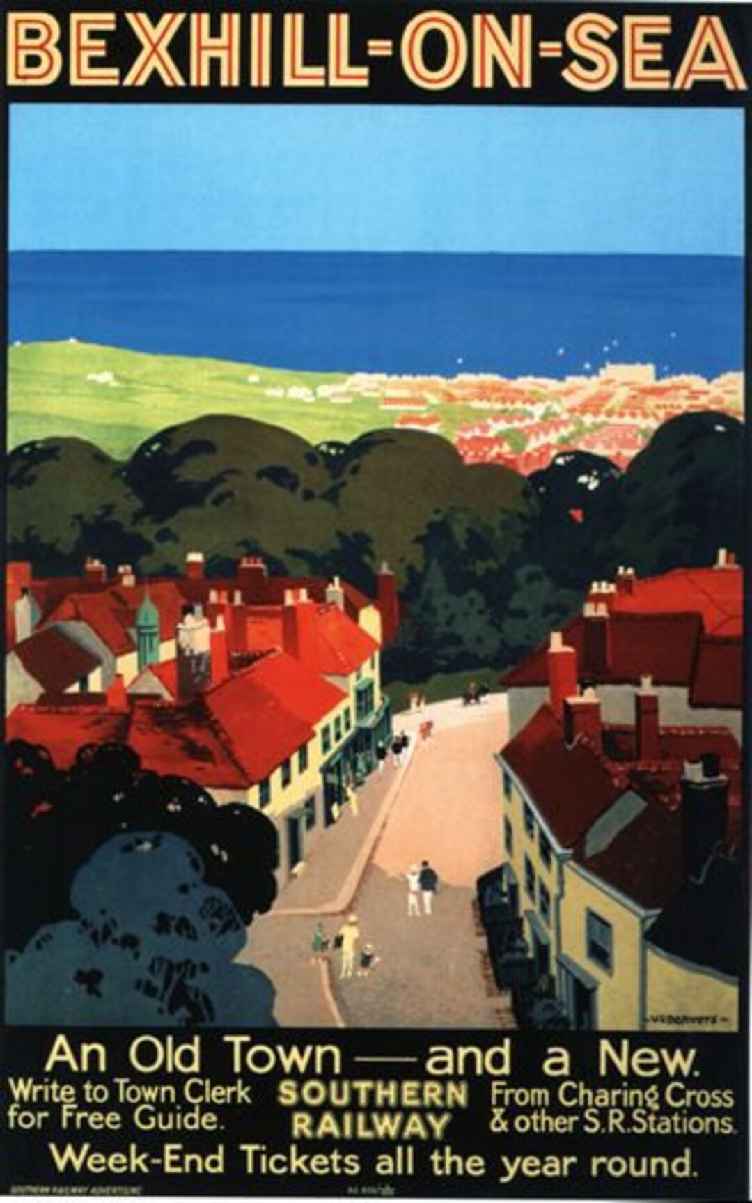 Vintage Southern Railway Bexhill on Sea Railway Poster A3/A2/A1 Print ...
