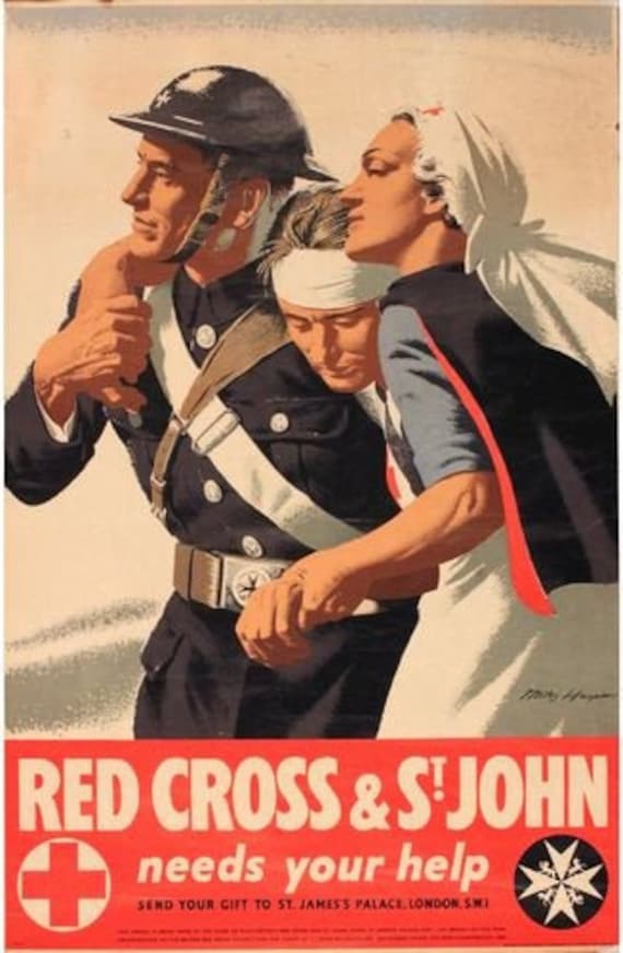 Vintage London Red Cross Poster A3 Print | Etsy