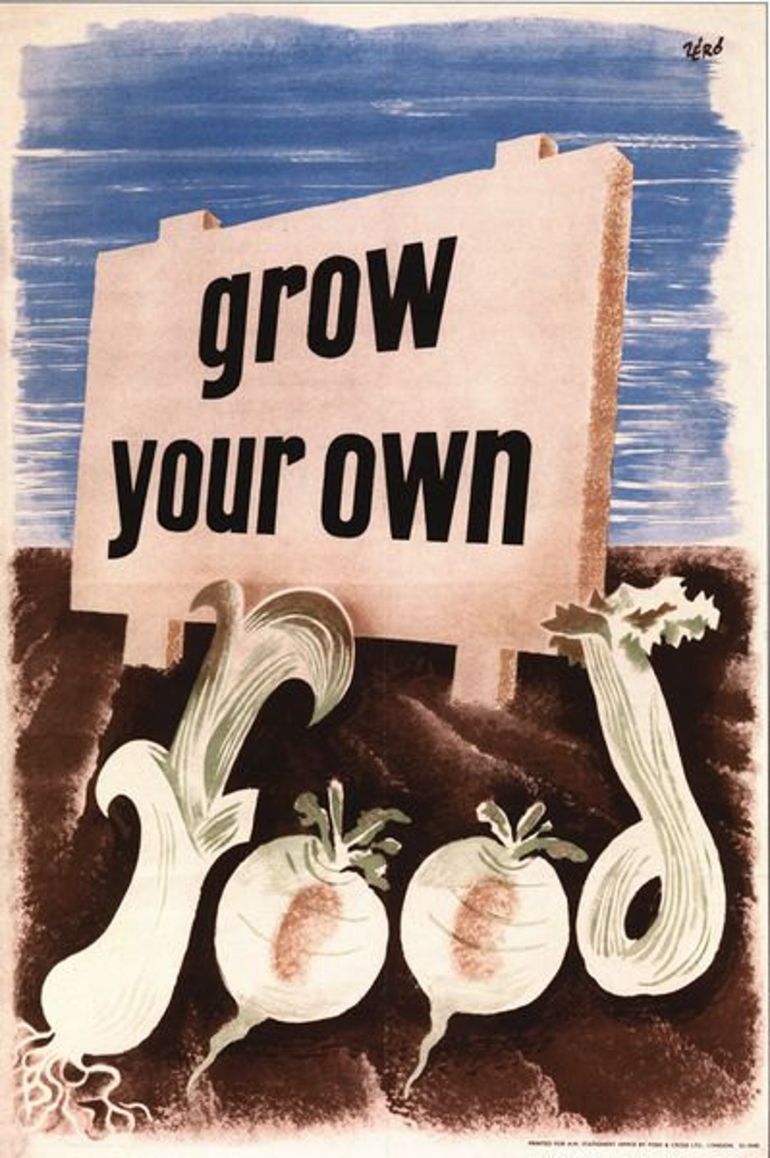Vintage WW2 Grow Your Own Food Poster A3/A2/A1 Print - Etsy UK