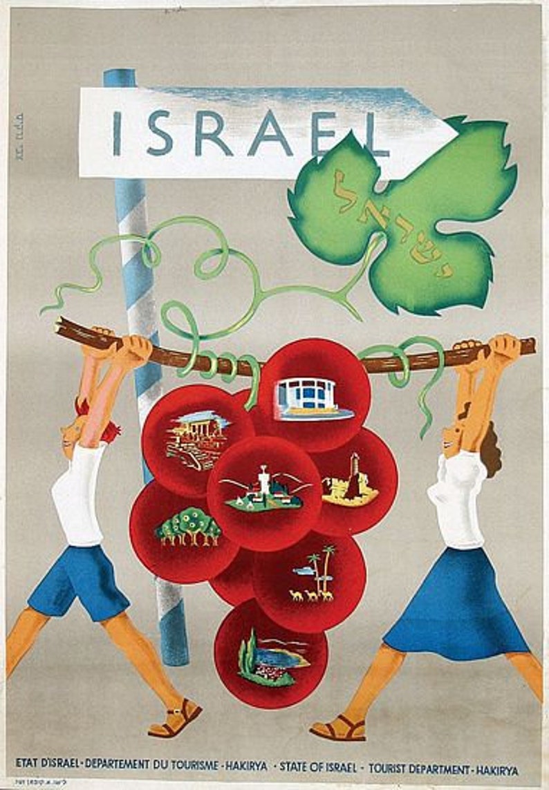 Vintage Israel Tourism Poster A3 Print - Etsy