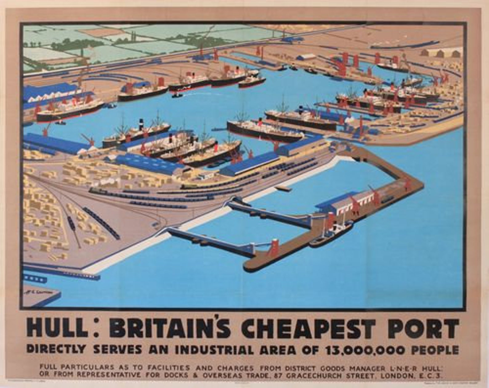 Vintage LNER Hull Britain's Cheapest Port Railway Poster A3 Print - Etsy