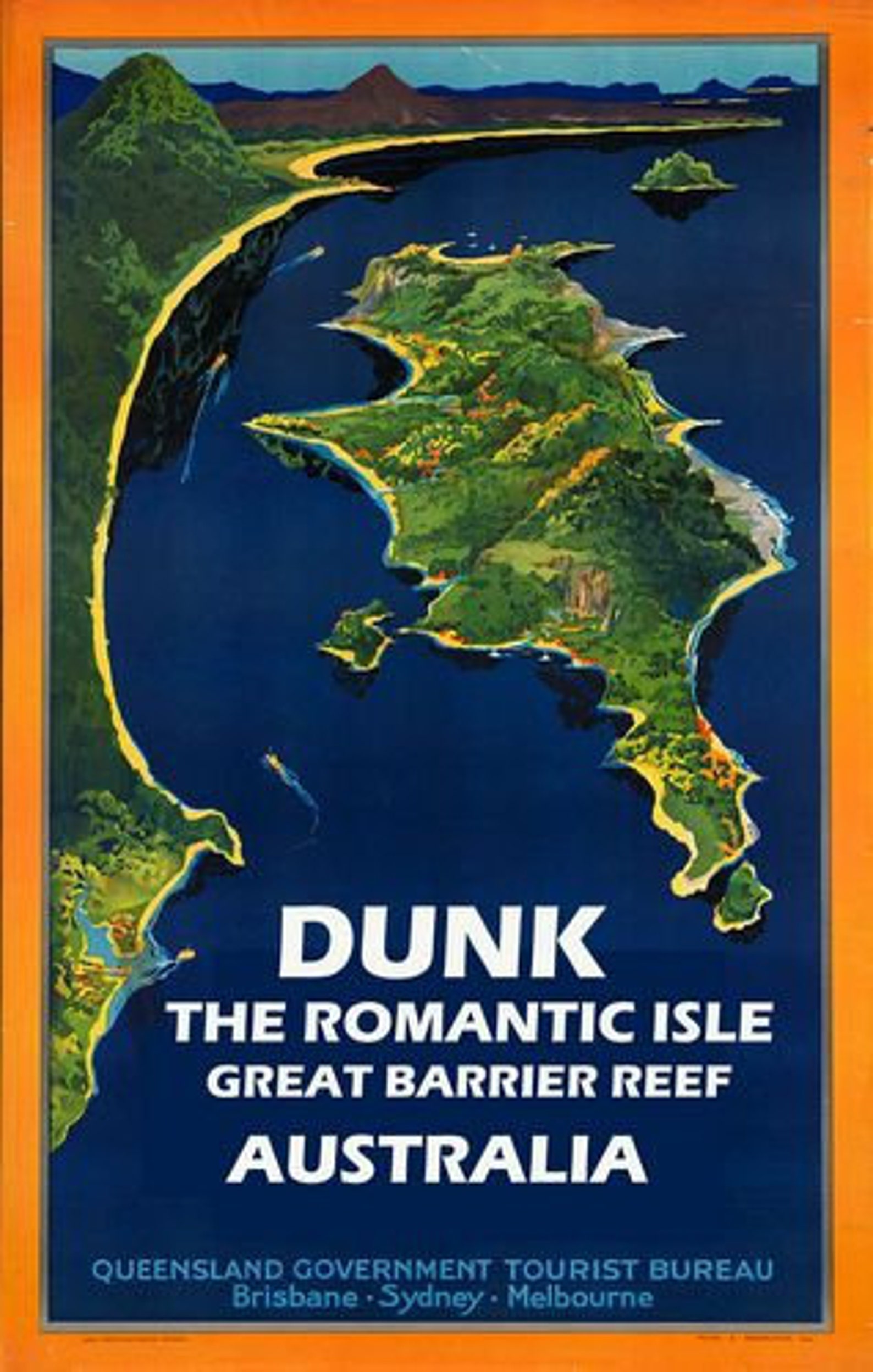 Vintage Dunk Island Queensland Australia Tourism Poster A3 - Etsy