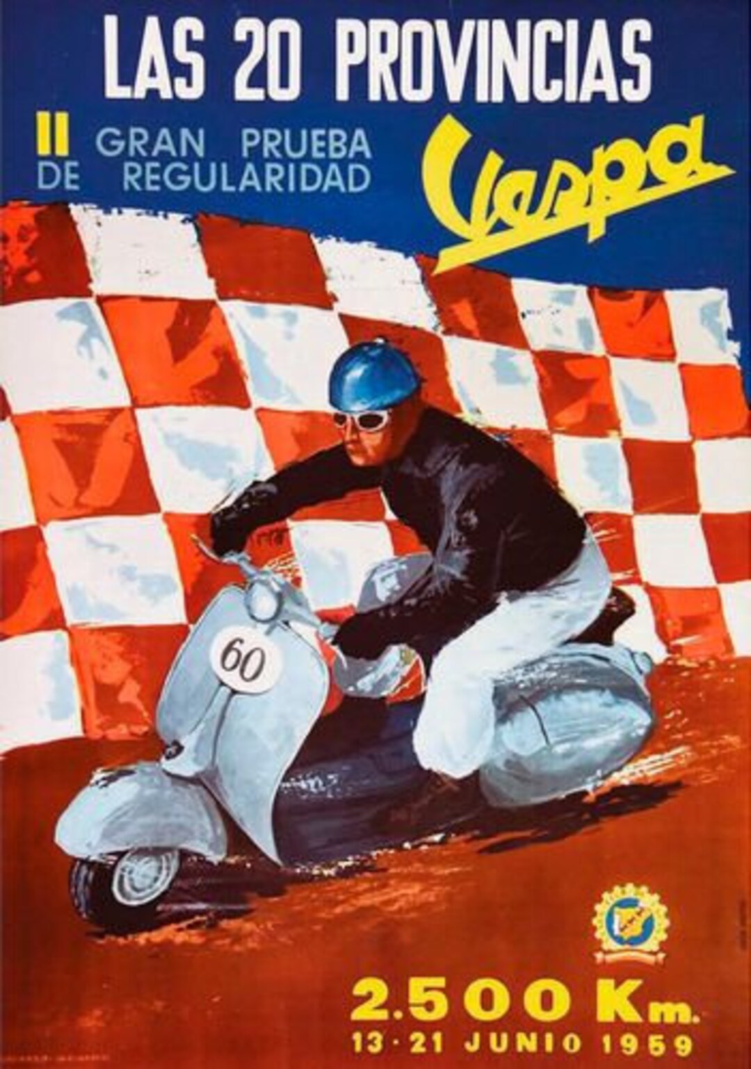 Vintage 1959 Vespa Motor Racing Poster A3 Print - Etsy