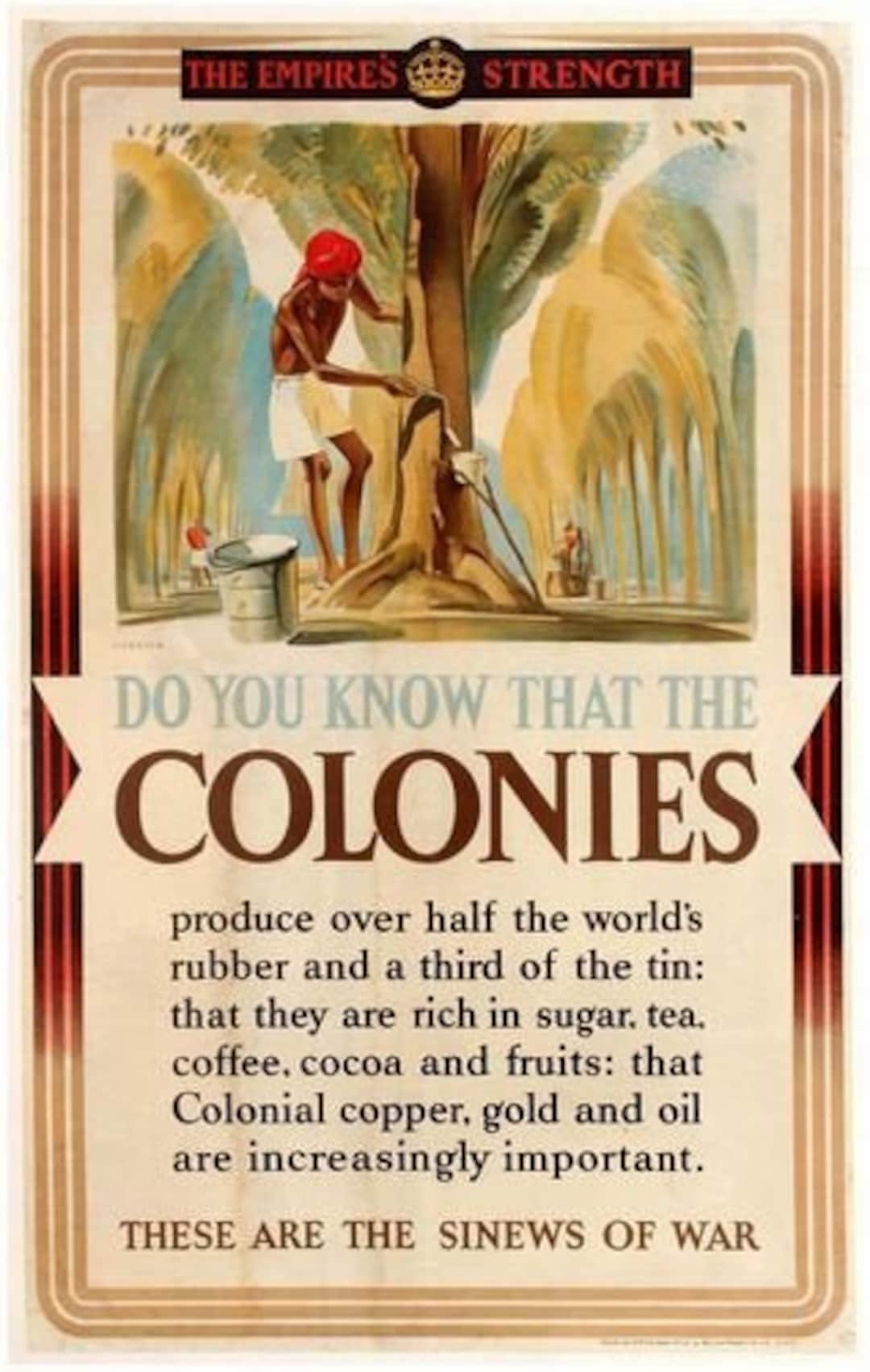 Vintage British Empire Produce From the Colonies Poster Print A3 - Etsy UK