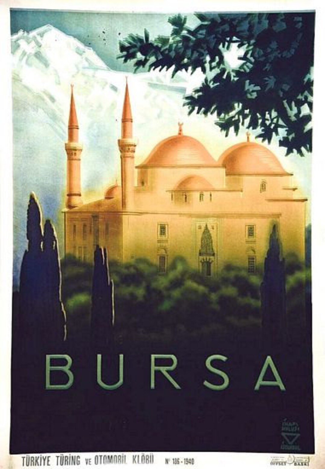 Vintage Bursa Turkey Tourism Poster A3 Print - Etsy
