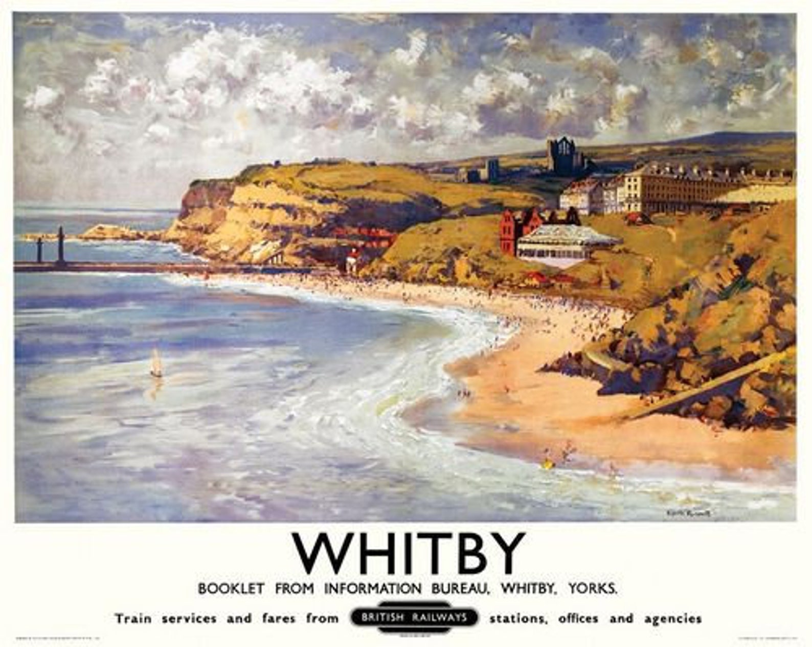 Vintage British Rail Whitby Yorkshire Railway Poster A3 Print - Etsy UK