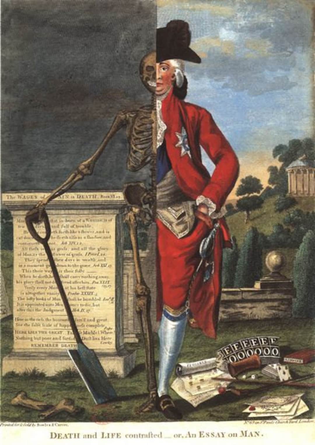 Vintage 18th Century Political Satire "the Life of Man" Poster A3/A2/A1 ...