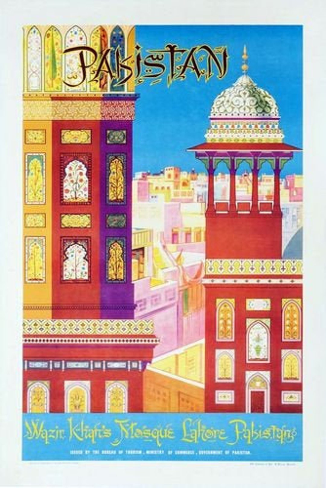 Vintage Lahore Pakistan Tourism Poster A3 Print - Etsy