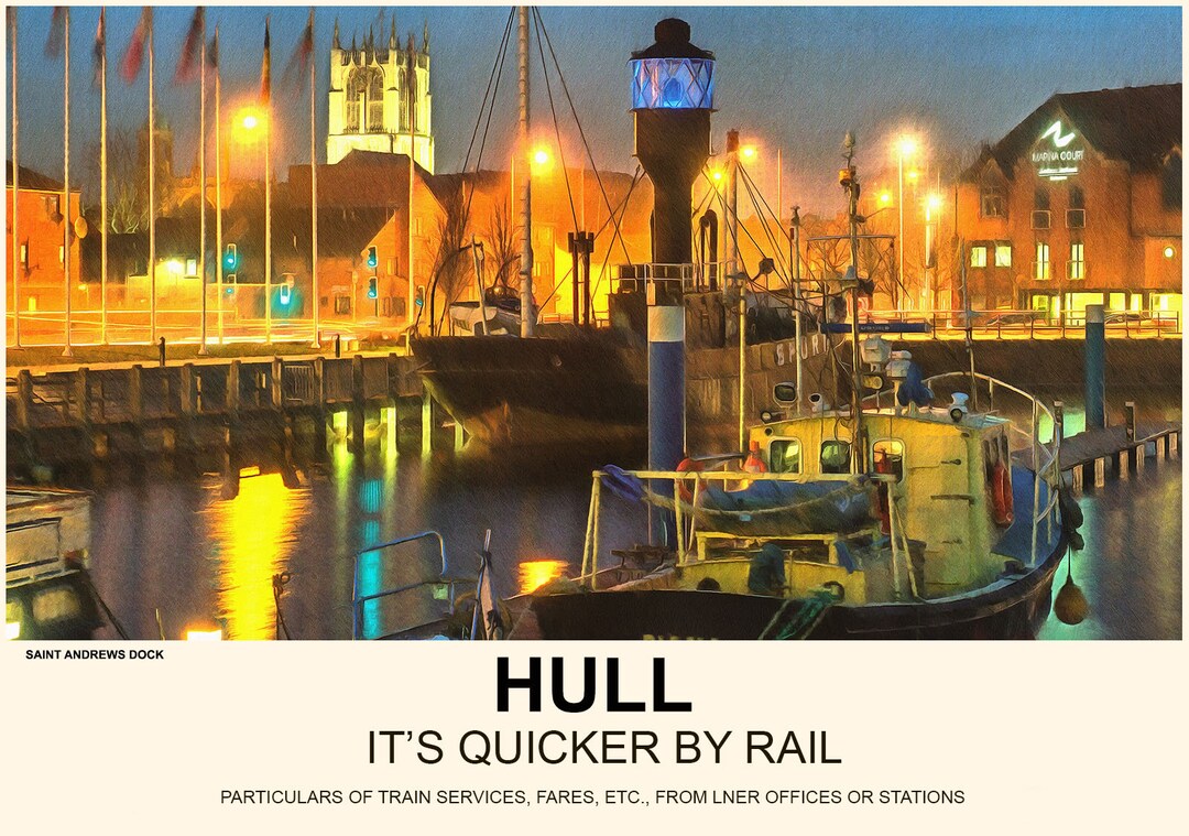Vintage Style Railway Poster Saint Andrews Dock Hull A3/A2 Print - Etsy UK