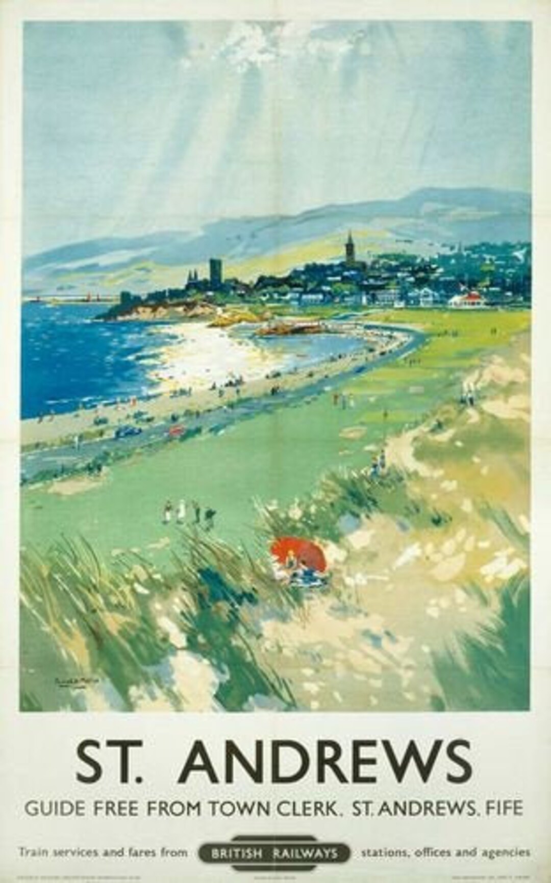 Vintage British Rail St Andrews Golf Course Railway Poster A3 Print - Etsy
