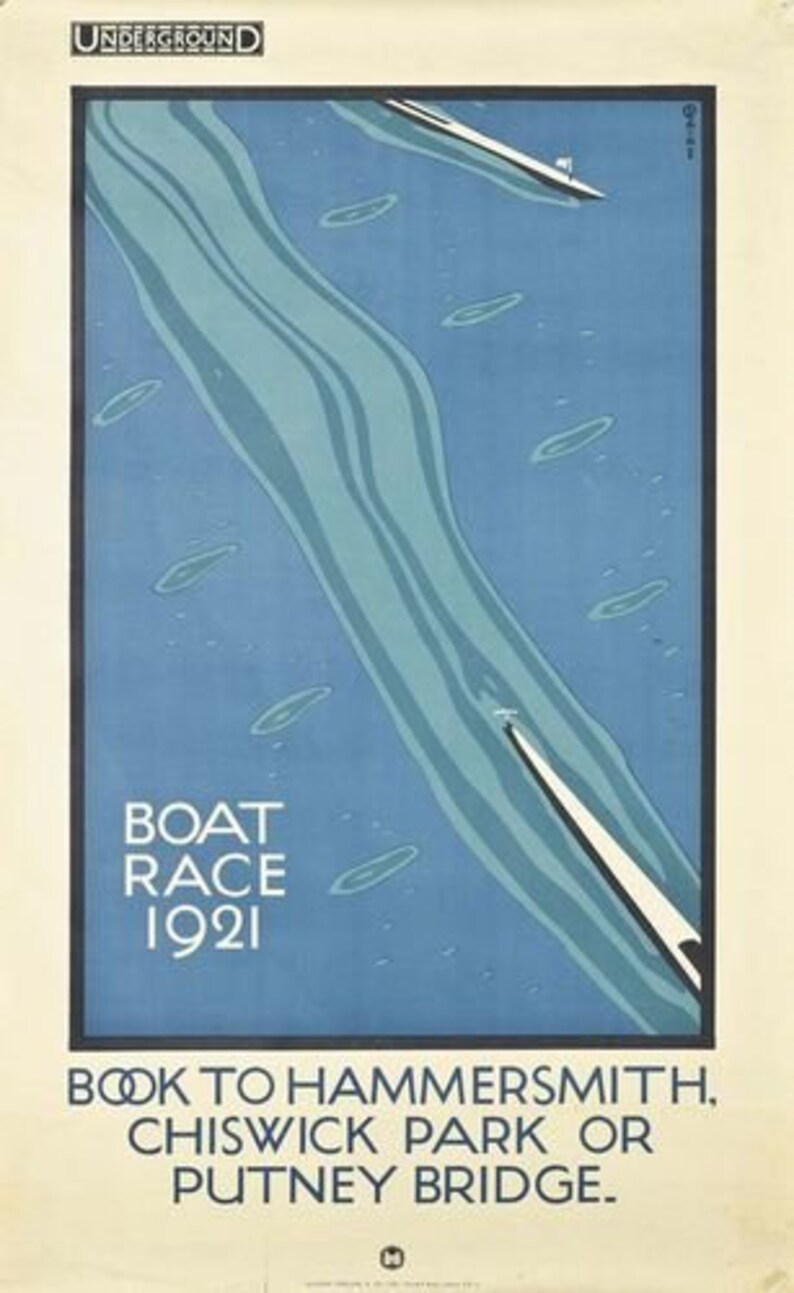 Vintage 1921 University Boat Race Poster A3/A2/A1 Print - Etsy UK