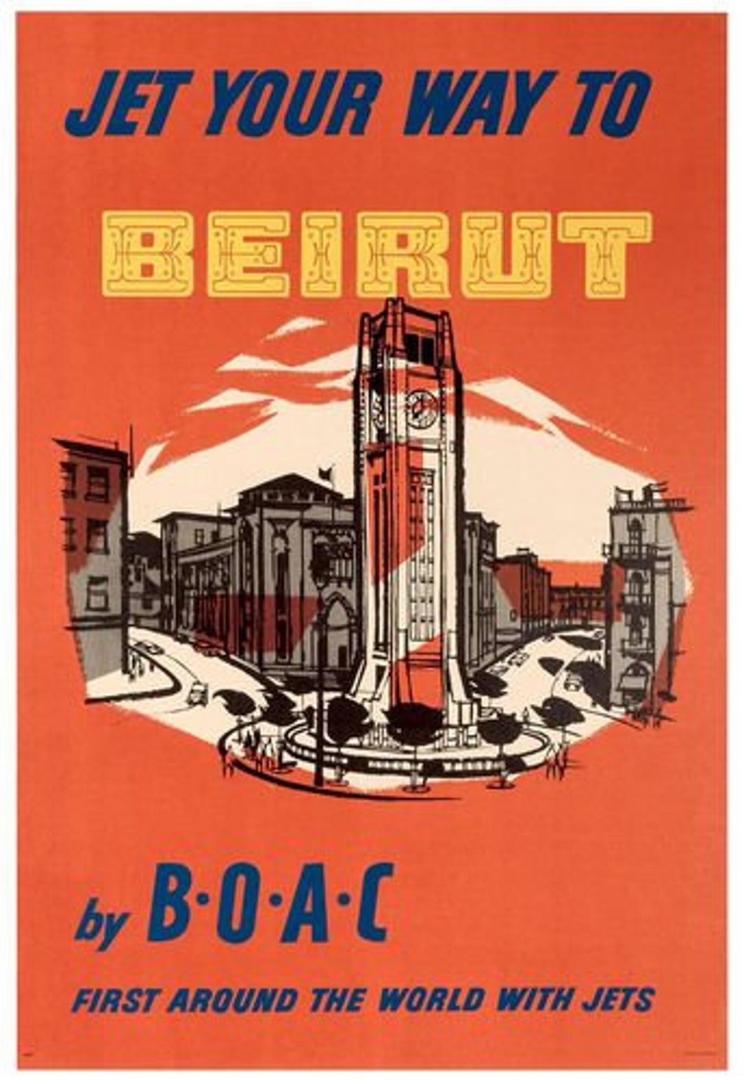 Vintage BOAC Flights to Beirut Lebanon A3 Print - Etsy UK