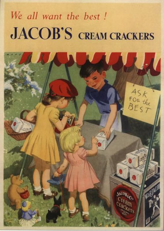 Vintage Jacobs Crackers Advertisement Poster A3/A2/A1 Print | Etsy