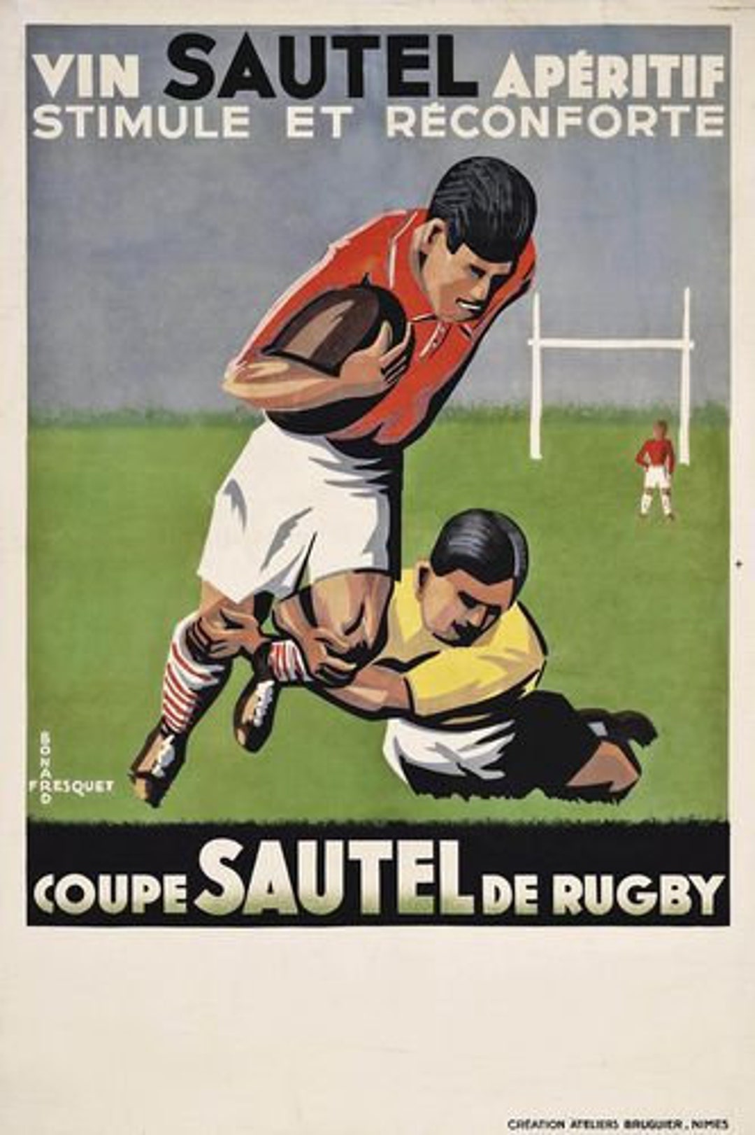 Vintage French Rugby Union Poster A3/A2/A1 Print - Etsy UK