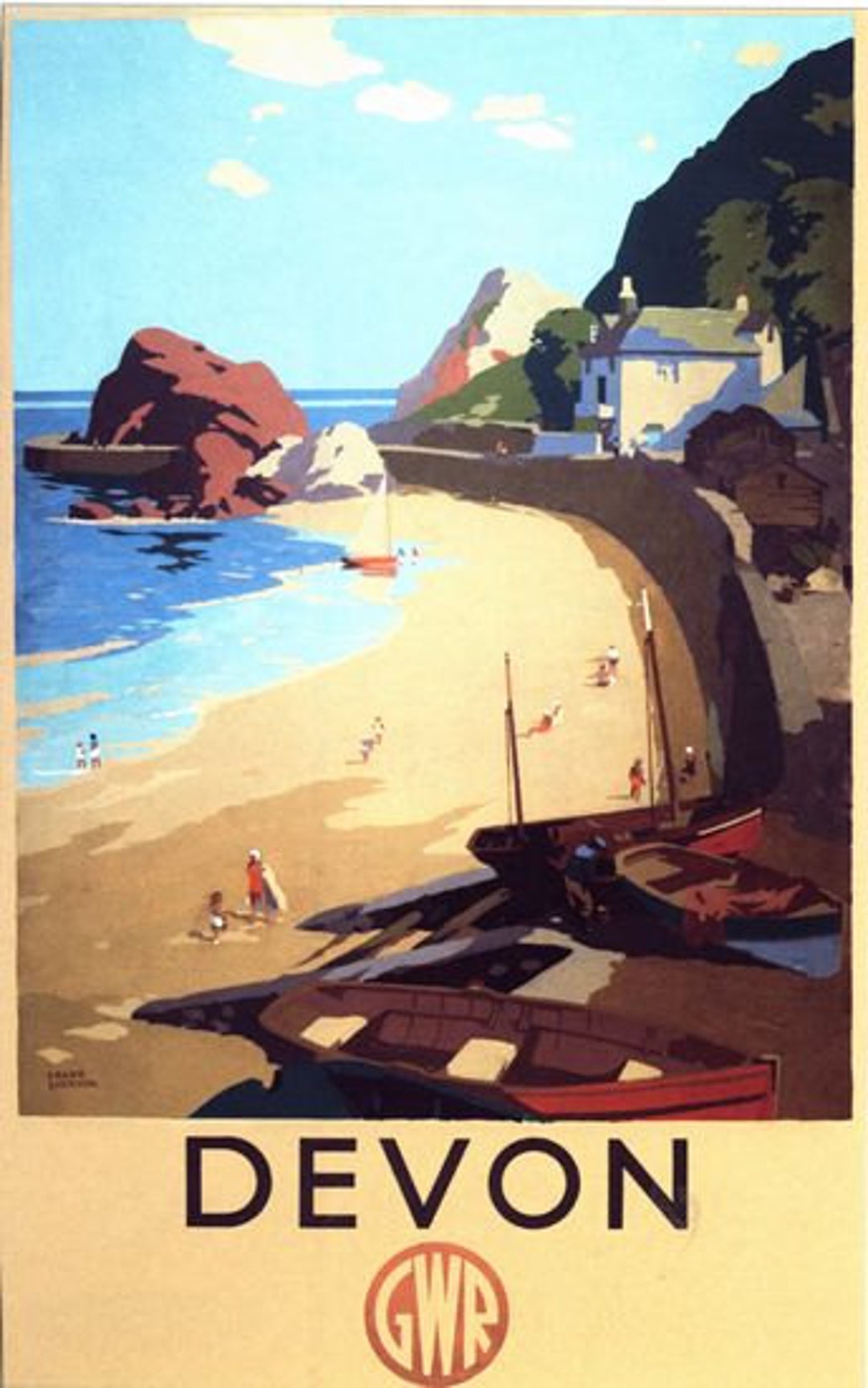 Vintage GWR Devon Coast Railway Poster A3/A2/A1 Print - Etsy UK