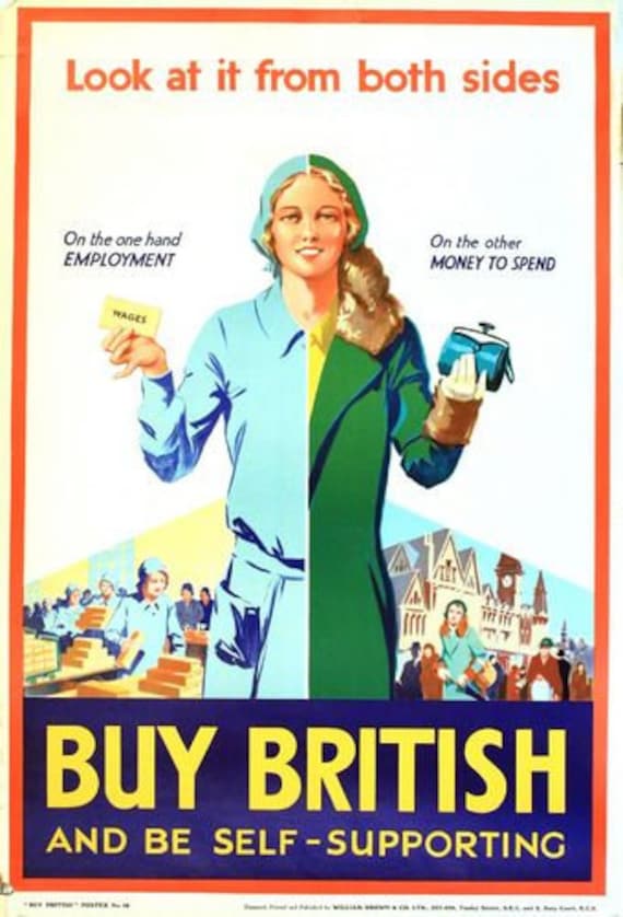 Vintage 1930 s Buy British Poster 15 A3 Print