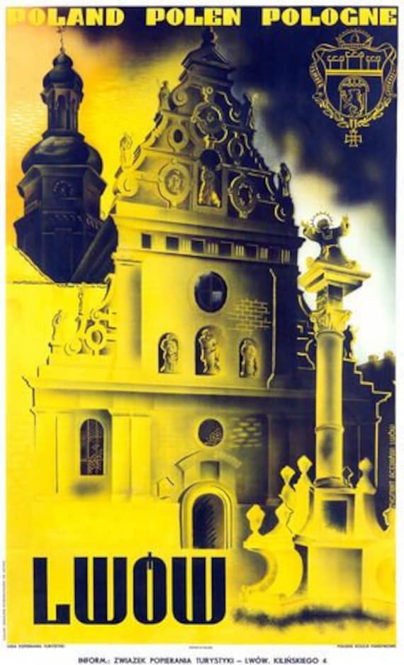 Vintage Lvov Poland Tourism Poster A3 Print | Etsy