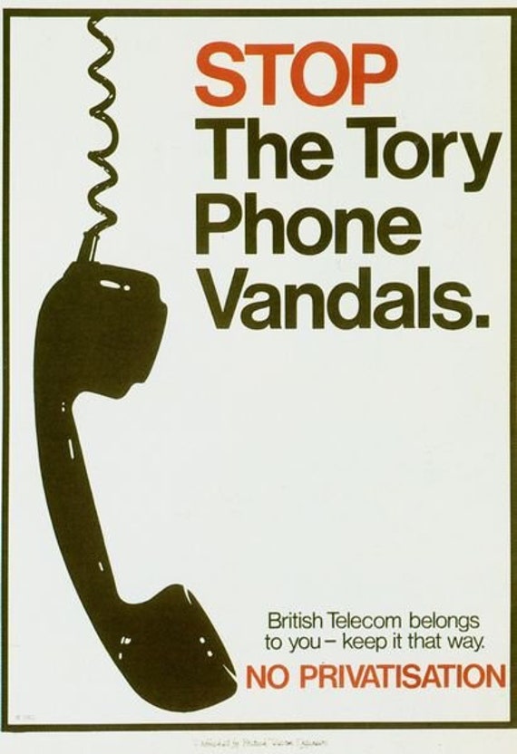 1980's Labour Party Anti Privitisation Poster | Etsy