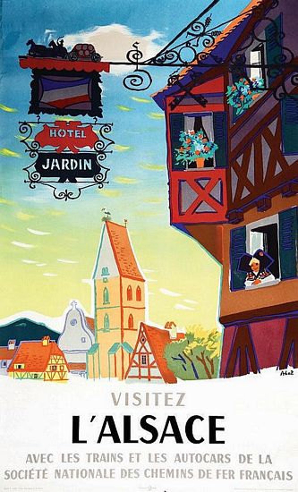 Vintage Alsace France Tourism Poster A3 Print - Etsy