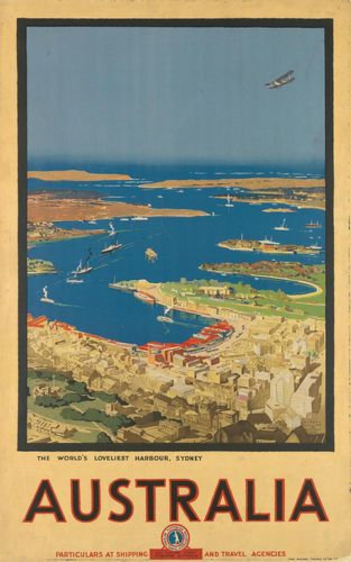 Vintage Sydney Harbour Visit Australia Tourism Poster A3 Print - Etsy