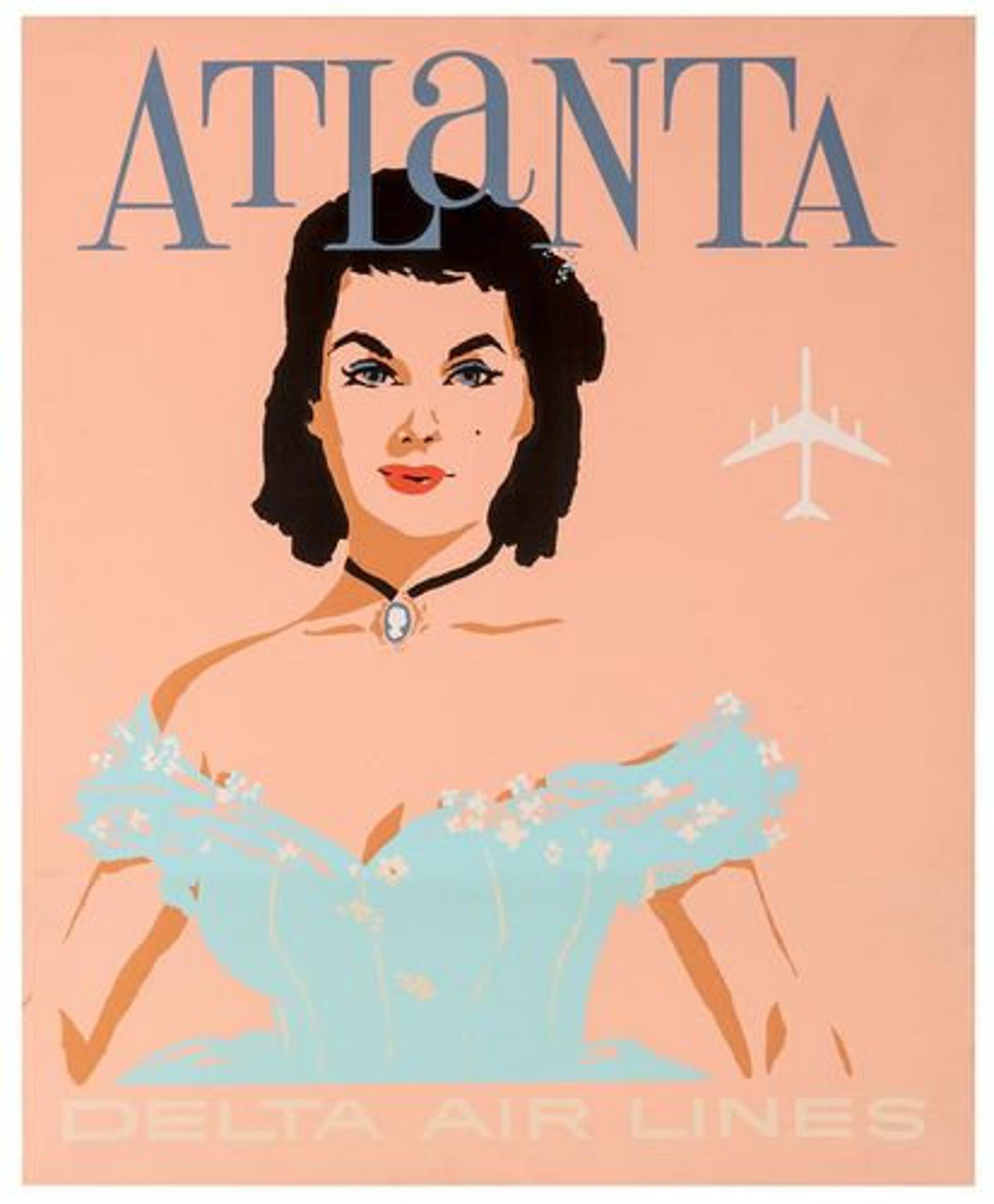 Vintage Delta Airlines Flights To Atlanta Poster A3 Print | Etsy