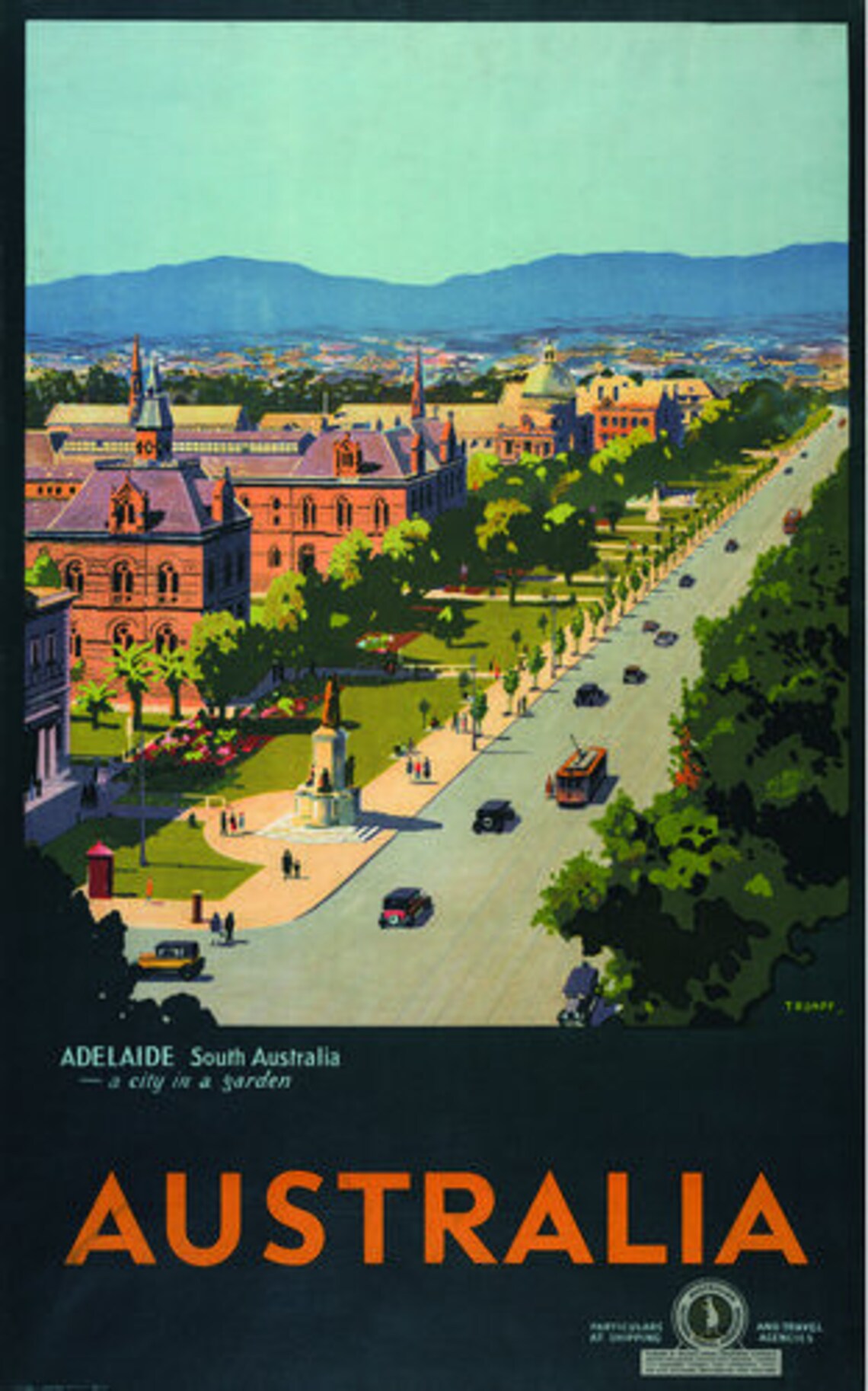 Vintage Adelaide Australia Tourism Poster A3 Print | Etsy