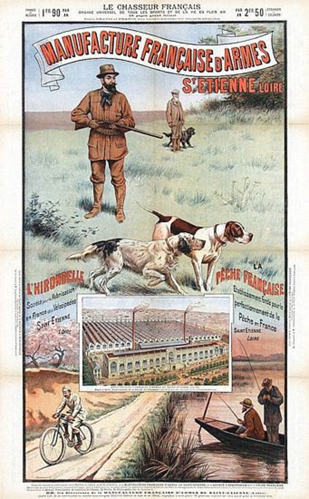 Vintage Edwardian French Guns Hunting Advertising Poster A3 Print - Etsy