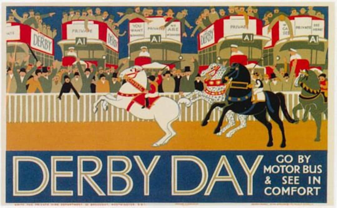 1928 Epsom Derby Horse Racing Promotional Poster A3/A2/A1 Print - Etsy