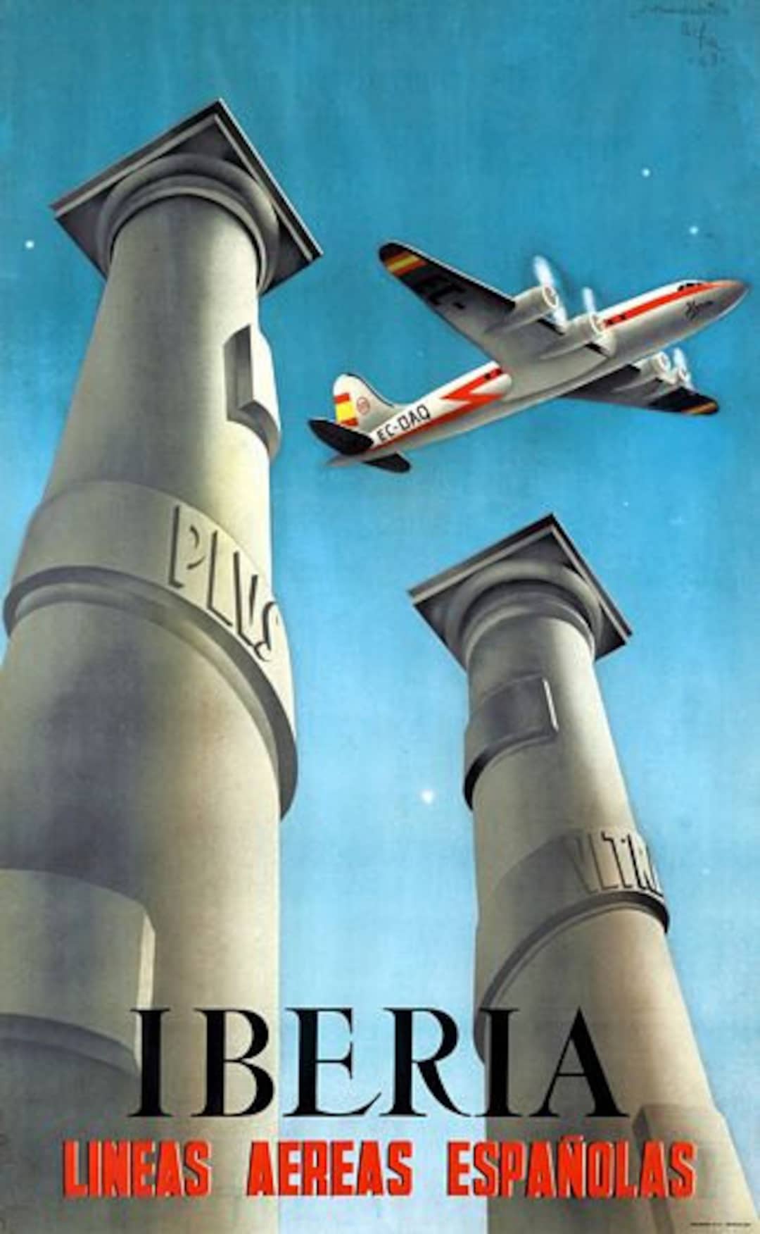 Vintage Iberia Spanish Airlines Poster A3 Print - Etsy
