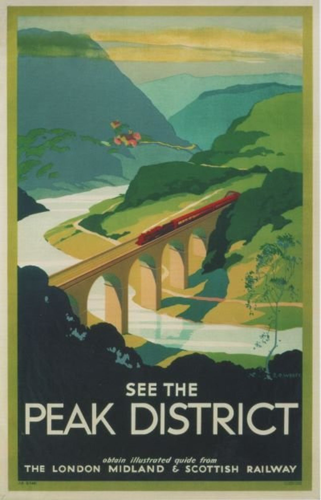 Vintage Peak District LMS Railway Poster A3/A2/A1 Print - Etsy UK