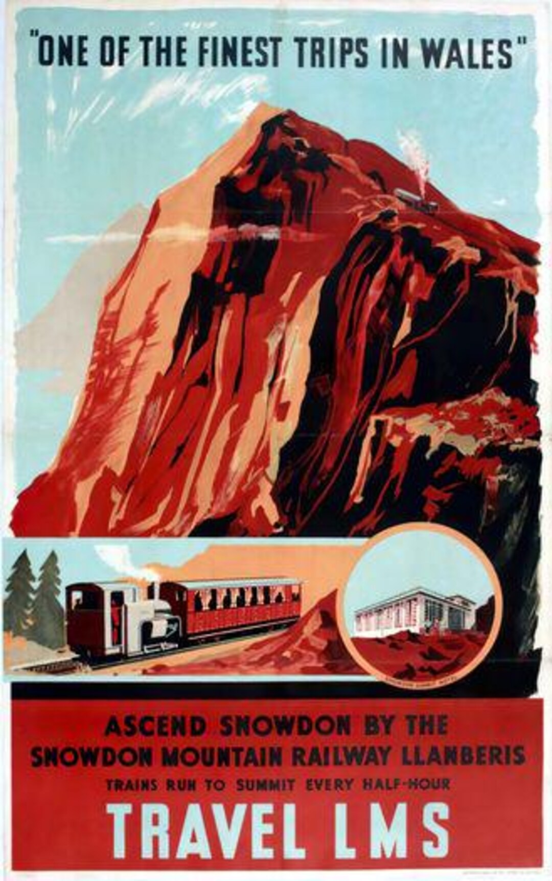 Vintage LMS Snowdon Mountain Railway Poster Print A3/A4 - Etsy