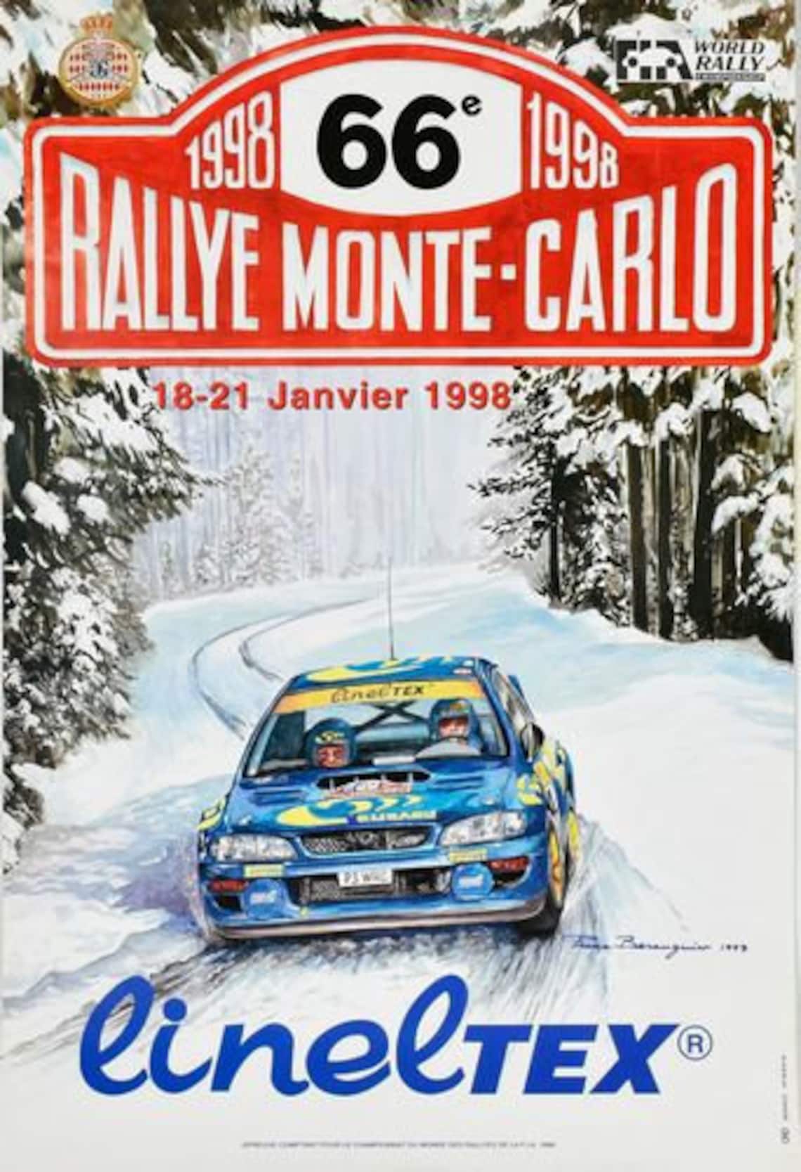 Vintage 1998 Monte Carlo Rally Motor Racing Poster A3 Print - Etsy
