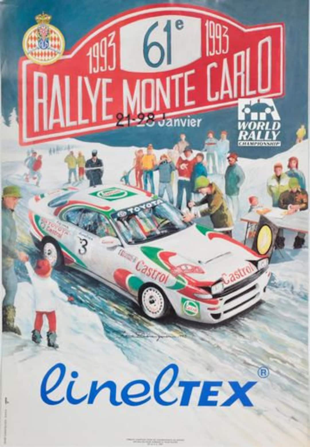 Vintage 1993 Monte Carlo Rally Motor Racing Poster A3 Print - Etsy