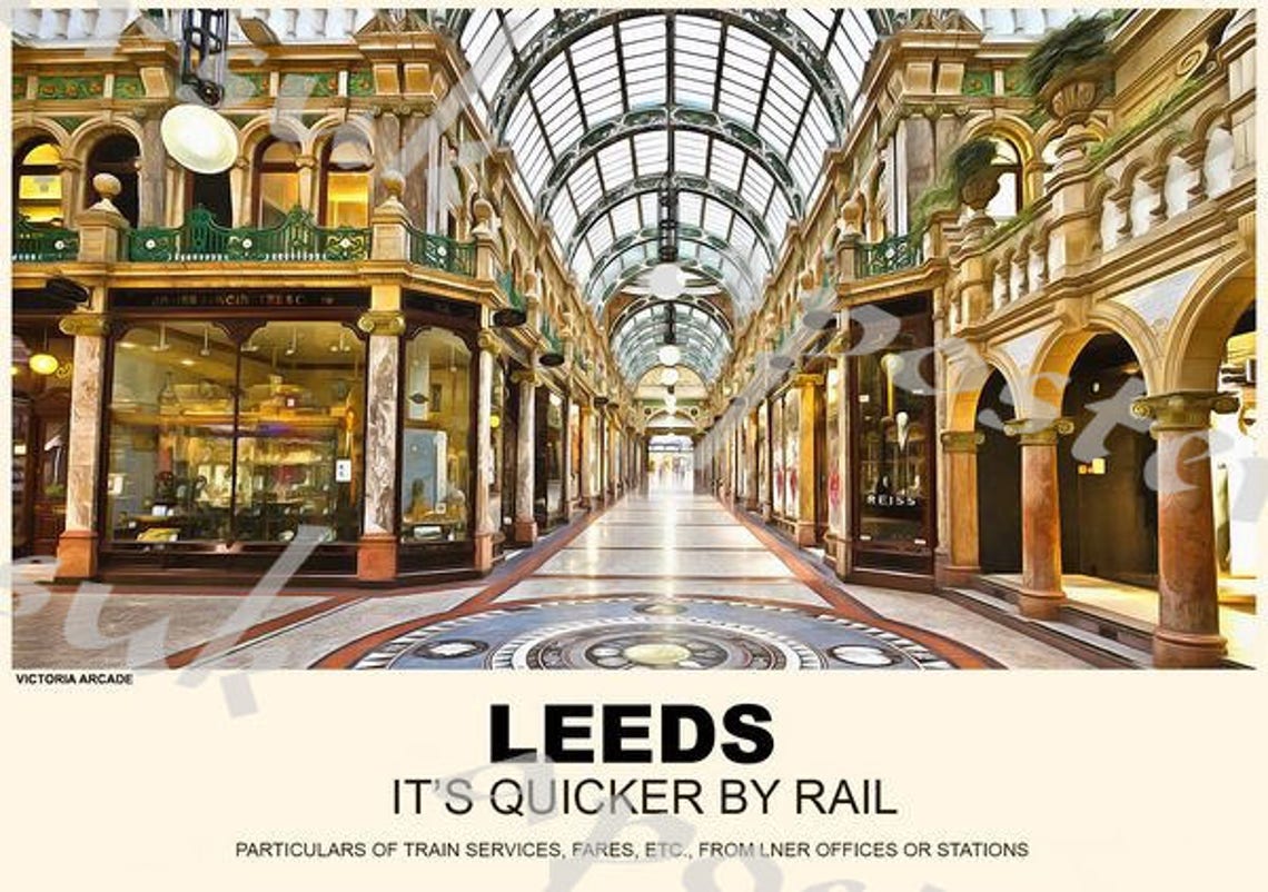 Vintage Style Railway Poster Leeds A3/A2 Print | Etsy