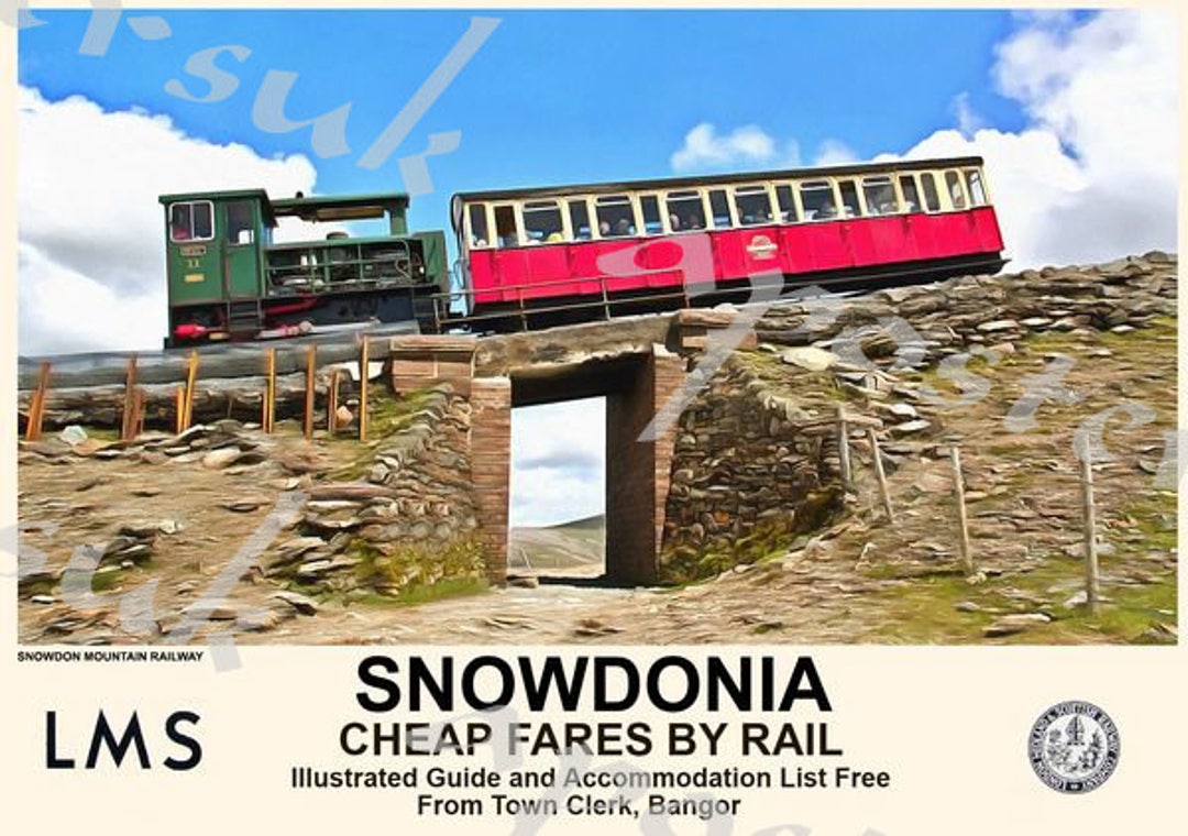 Vintage Style Railway Poster Snowdon Mountain Railway A3/A2 Print - Etsy UK
