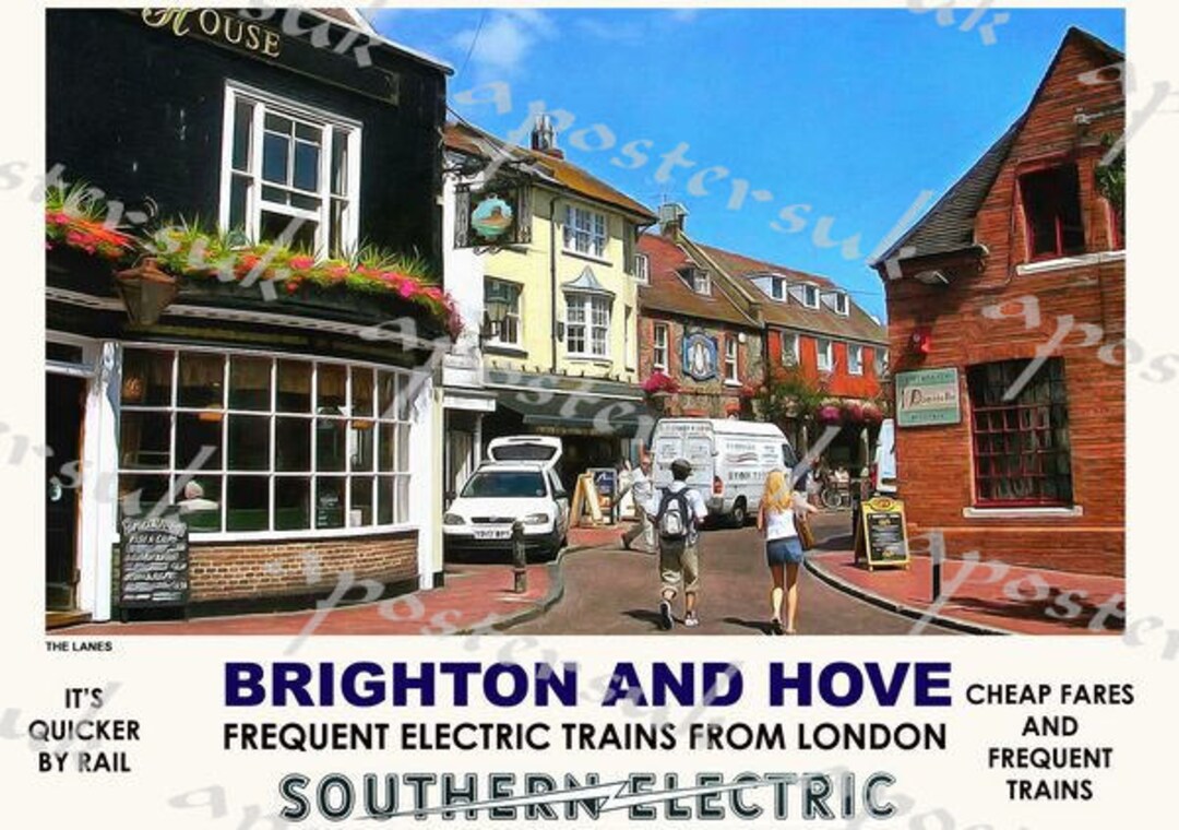 Vintage Style Railway Poster Brighton the Lanes A3/A2 Print - Etsy