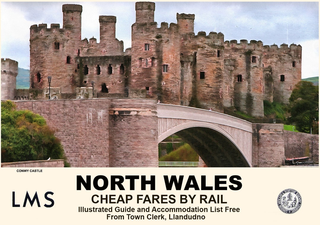Vintage Style Railway Poster Conwy Castle North Wales A3/A2 Print - Etsy