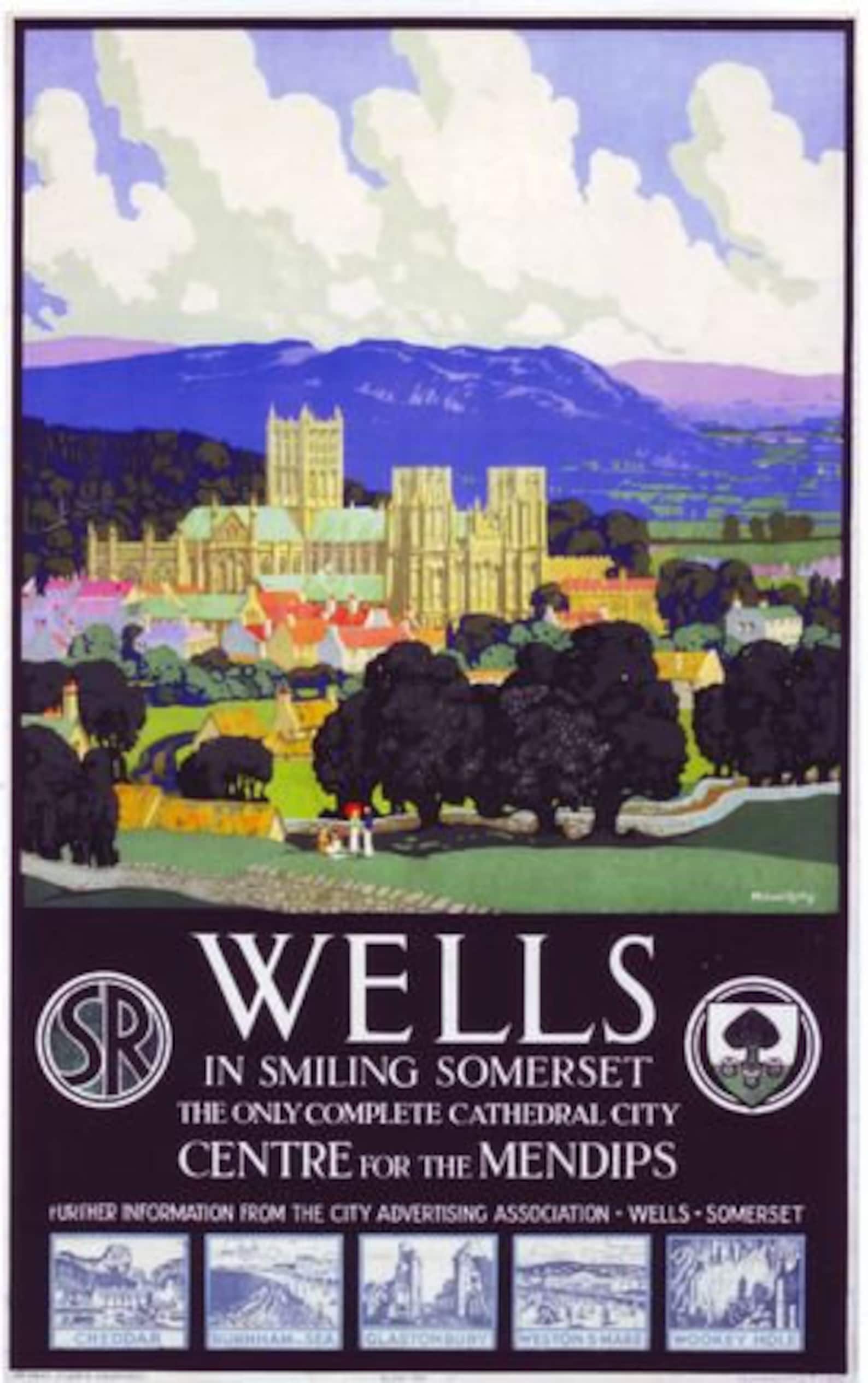 Vintage Southern Railways Wells Somerset Railway Poster A3 Reprint ...